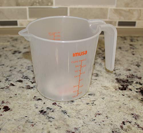 IMUSA USA 2 Cup Plastic Measuring Cup, Transparent