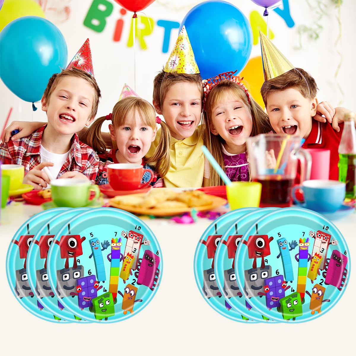30pcs Number blocks Plates Party Supplies For Number blocks Theme Party Decoration