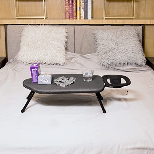 Duwee 14"x25" Table Top Ironing Board with Thicken Felt Padding, Metallic Cover, Solid Iron Rest (Black)