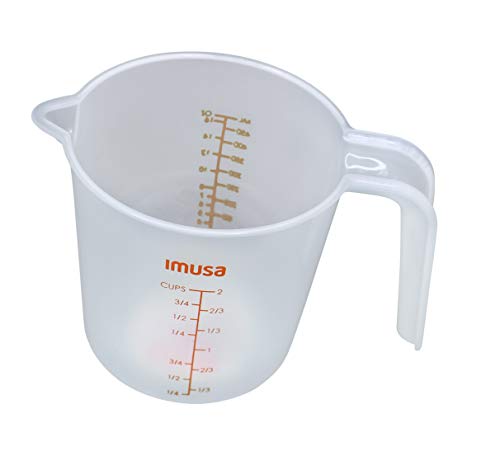 IMUSA USA 2 Cup Plastic Measuring Cup, Transparent