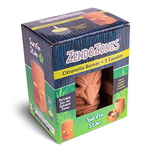 ZendoZones Surfin Stran Candle For Mosquitoes 1 pk6