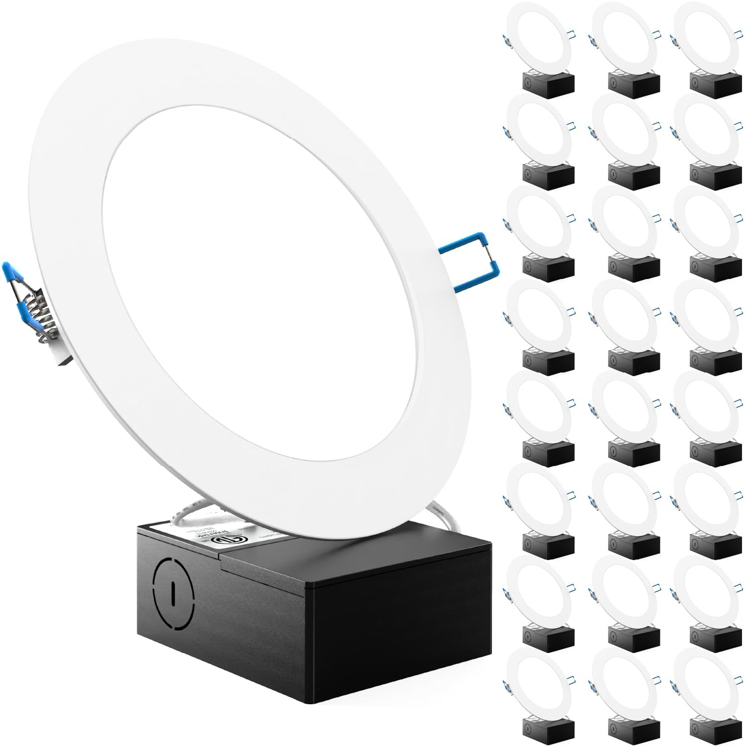Sunco 24 Pack Recessed Lighting 6 Inch LED, Canless Ceiling Lights Slim with Junction Box, 850 LM, 14W (100W Equivalent), 5000K Daylight, Dimmable, Wafer Thin, 50000 Lifetime Hours ETL