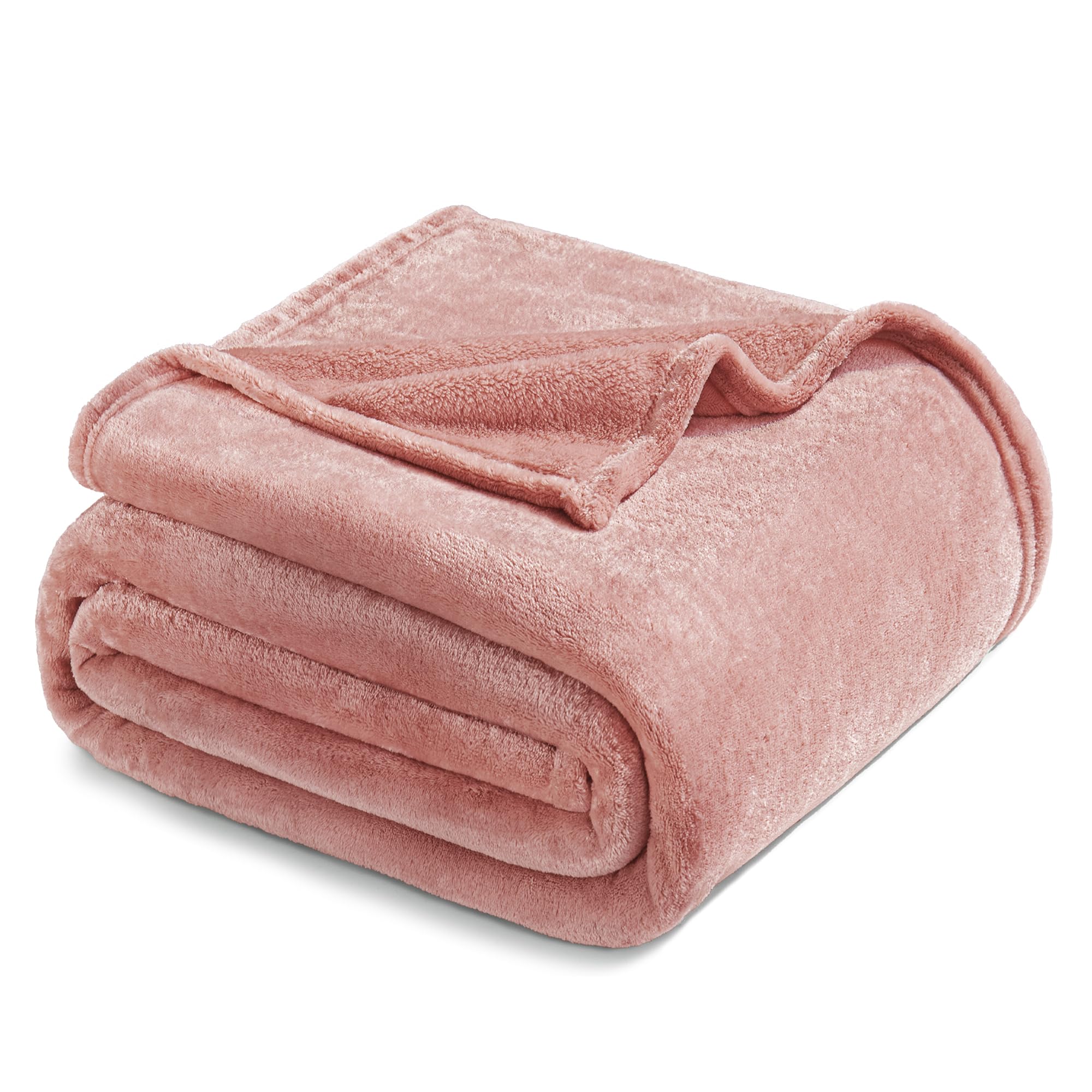 Exclusivo Mezcla Fleece Blanket Twin Size for Bed, Super Soft and Warm, All Season Use, Cozy, Plush, Lightweight, 60x80 Inches Dusty Pink