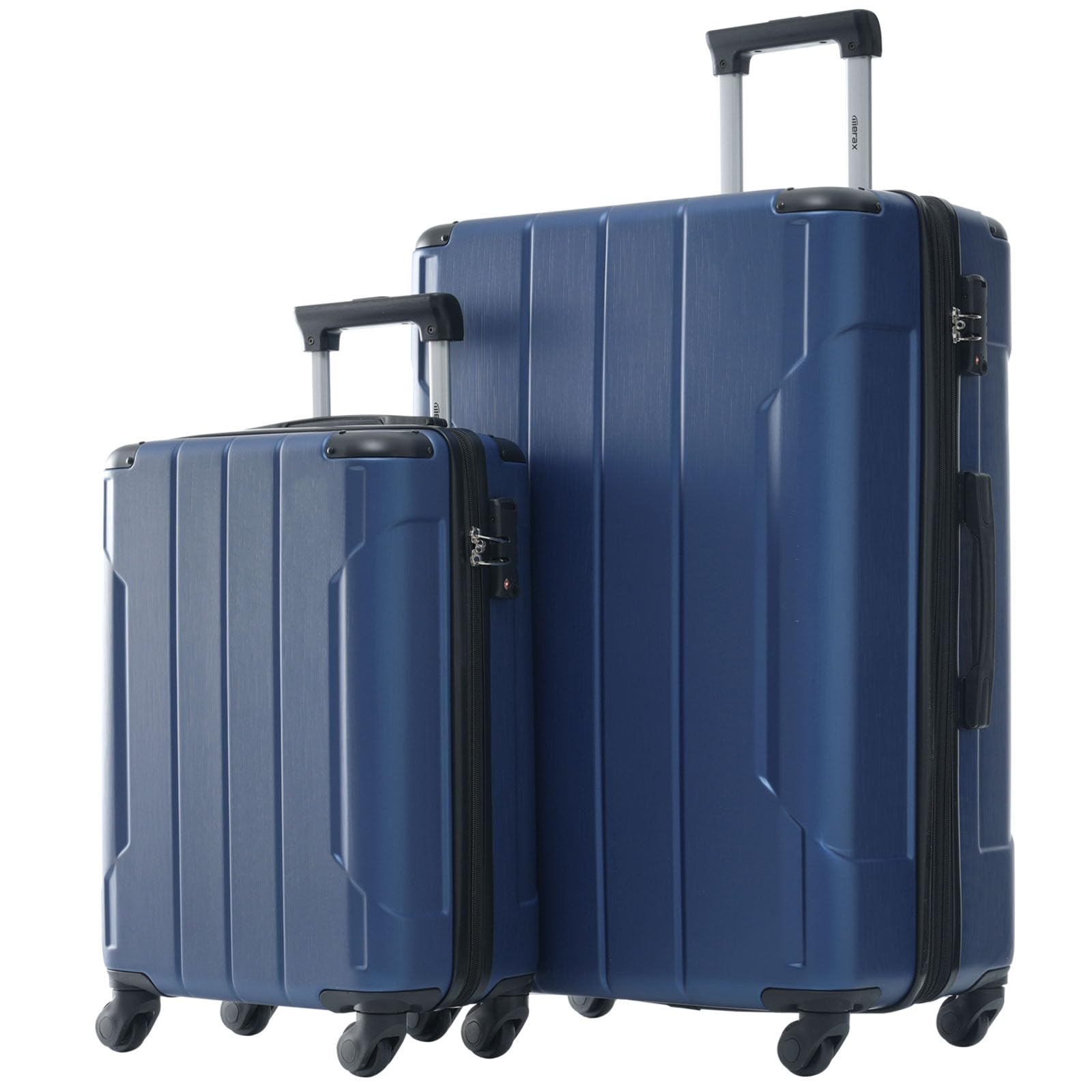 Merax Luggage Expandable Lightweight Spinner Suitcase with Corner Guards (Blue, 3-Piece Set (20/24/28)