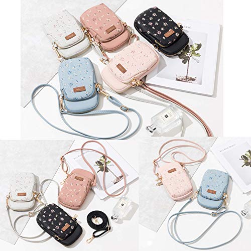 Techcircle Small Crossbody Purse for Girls, PU Leather Cell Phone Wallet Shoulder Bag with Removable Strap for iPhone, Samsung, LG 6" Smartphone, Blue