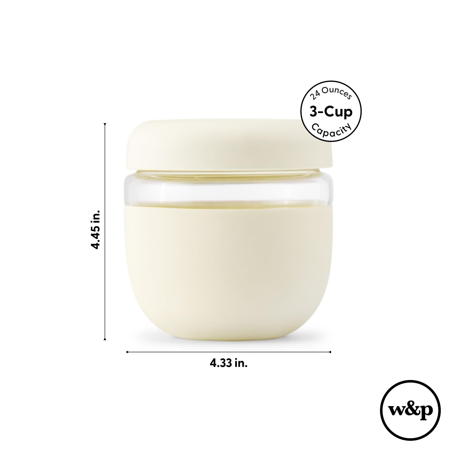W&P Porter Seal Tight, Lunch Bowl Container w/ Lid | Charcoal 24 Ounces | Leak & Spill Proof, Soup & Stew Food Storage, Meal Prep, Airtight, Microwave and Dishwasher Safe, BPA-Free Glass