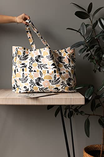 Danica Studio Myth Cotton Block Printed Large Tote Bag 19 x 15 inches