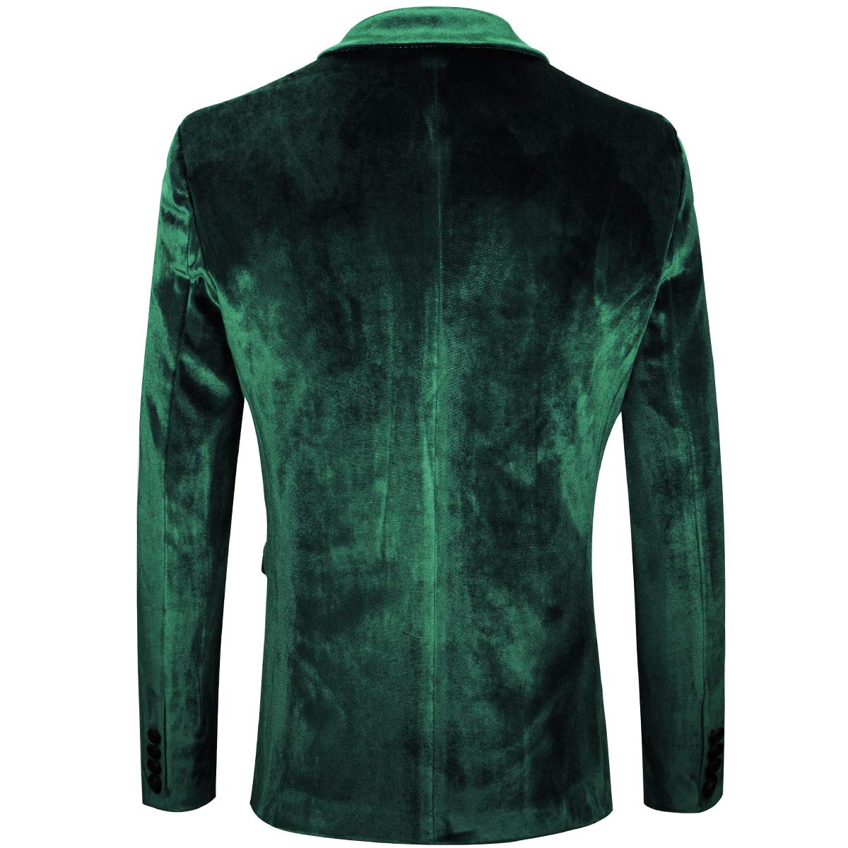 WEEN CHARM Velvet Blazer for Men Slim Fit One Button Sport Coat Tuxedo Jacket for Prom Wedding Party Dinner Green
