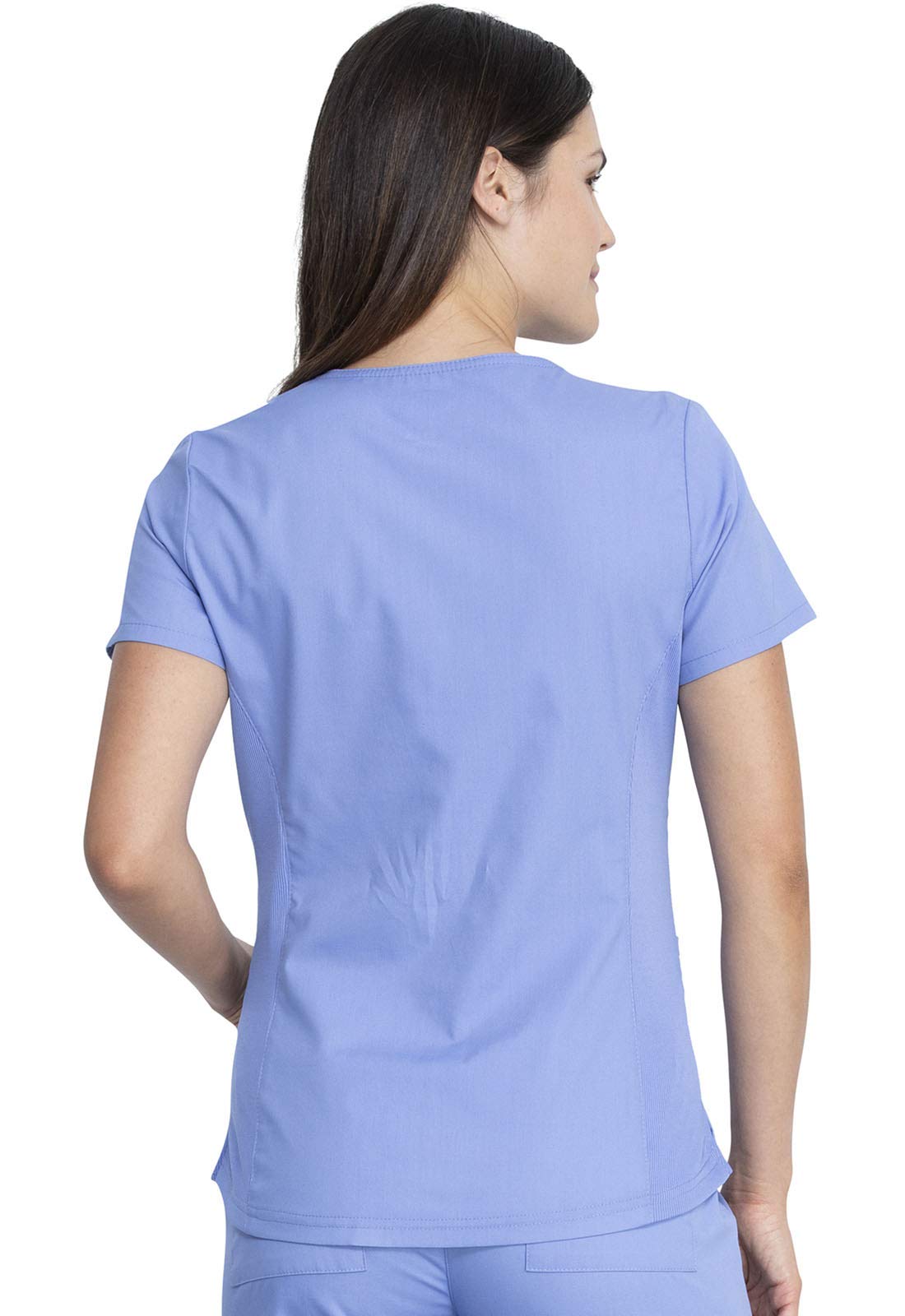 Dickies EDS Signature Women Scrubs Top V-Neck DK880, XS, Ciel
