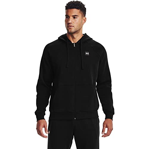 Under Armour Mens Rival Fleece Full Zip Hoodie , Black (001)/Onyx White , X-Large