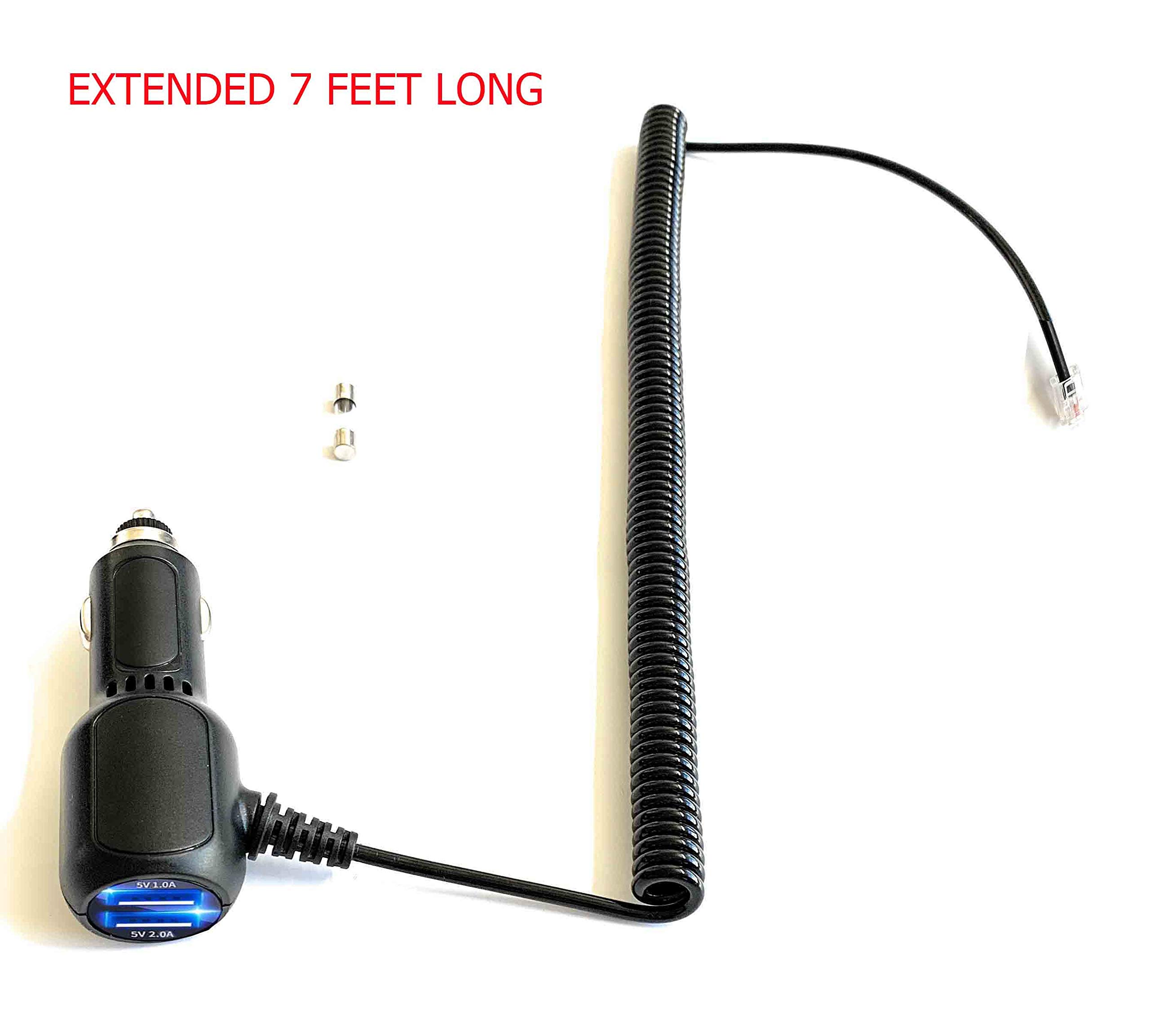 DCPOWER Coiled/Curled Power Cord Compatible Replacement for RADENSO XP Radar Detector