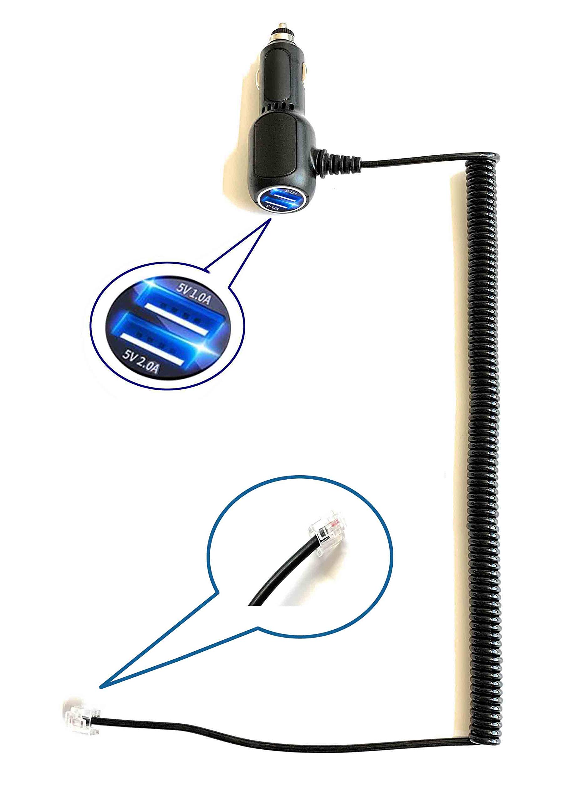 DCPOWER Coiled/Curled Power Cord Compatible Replacement for RADENSO XP Radar Detector