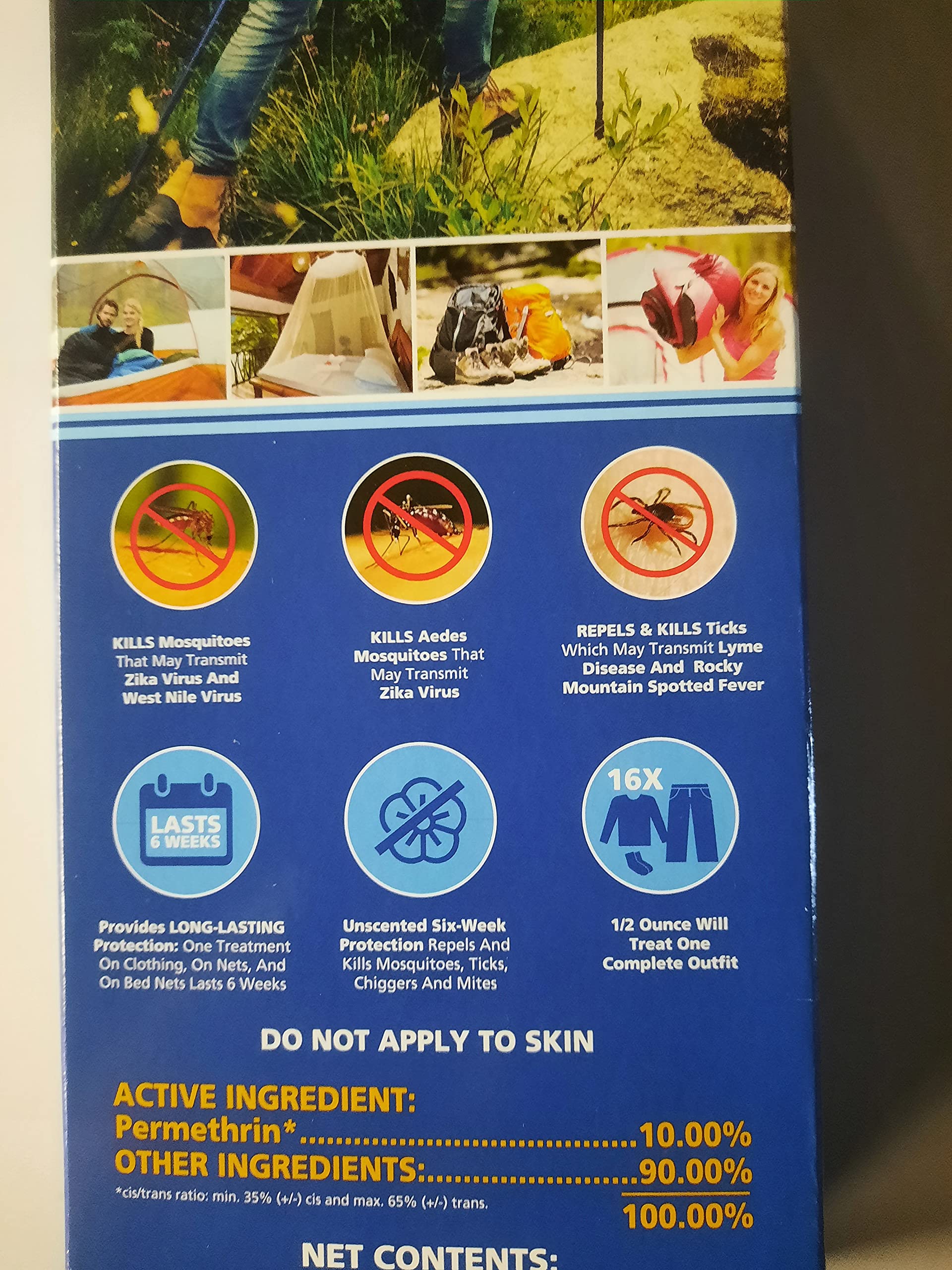 Duration-10% Permethrin 6week for Clothing & Gear Insect Repellent Treats 16 Sets of Clothing