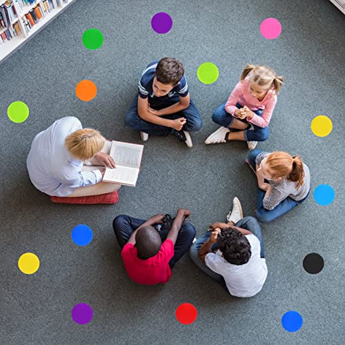 IKAYAS 100 Pcs Carpet Spots Markers Carpet Circles Carpet Dots Markers for Kids Preshool Classroom Social Distancing, Carpet Floor Dots Carpet Markers for Classroom Decoration