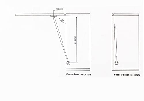 2Pcs 40N/8.8lb Gas Strut Lift Support Cabinet Door Lift Pneumatic Support(Silver)