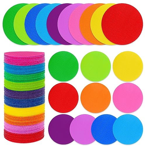 IKAYAS 100 Pcs Carpet Spots Markers Carpet Circles Carpet Dots Markers for Kids Preshool Classroom Social Distancing, Carpet Floor Dots Carpet Markers for Classroom Decoration