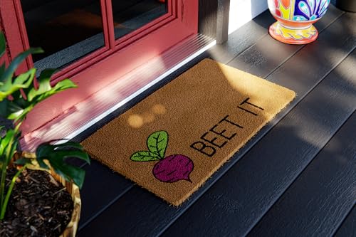 Avera Products | Beet It, Natural Coir Fiber Doormat, Anti-Slip PVC or Latex Mat Back | 29” x 17”