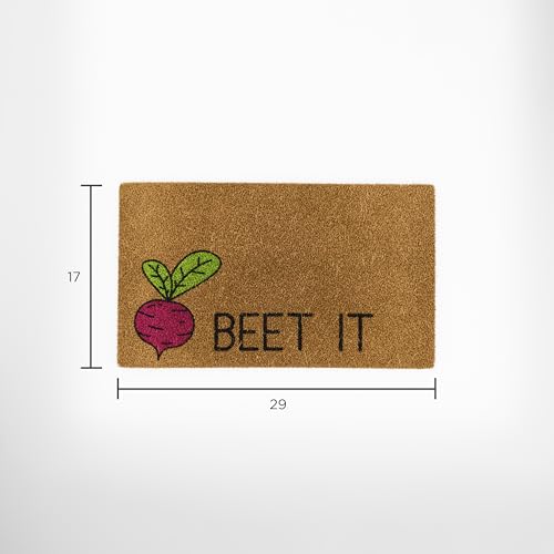 Avera Products | Beet It, Natural Coir Fiber Doormat, Anti-Slip PVC or Latex Mat Back | 29” x 17”