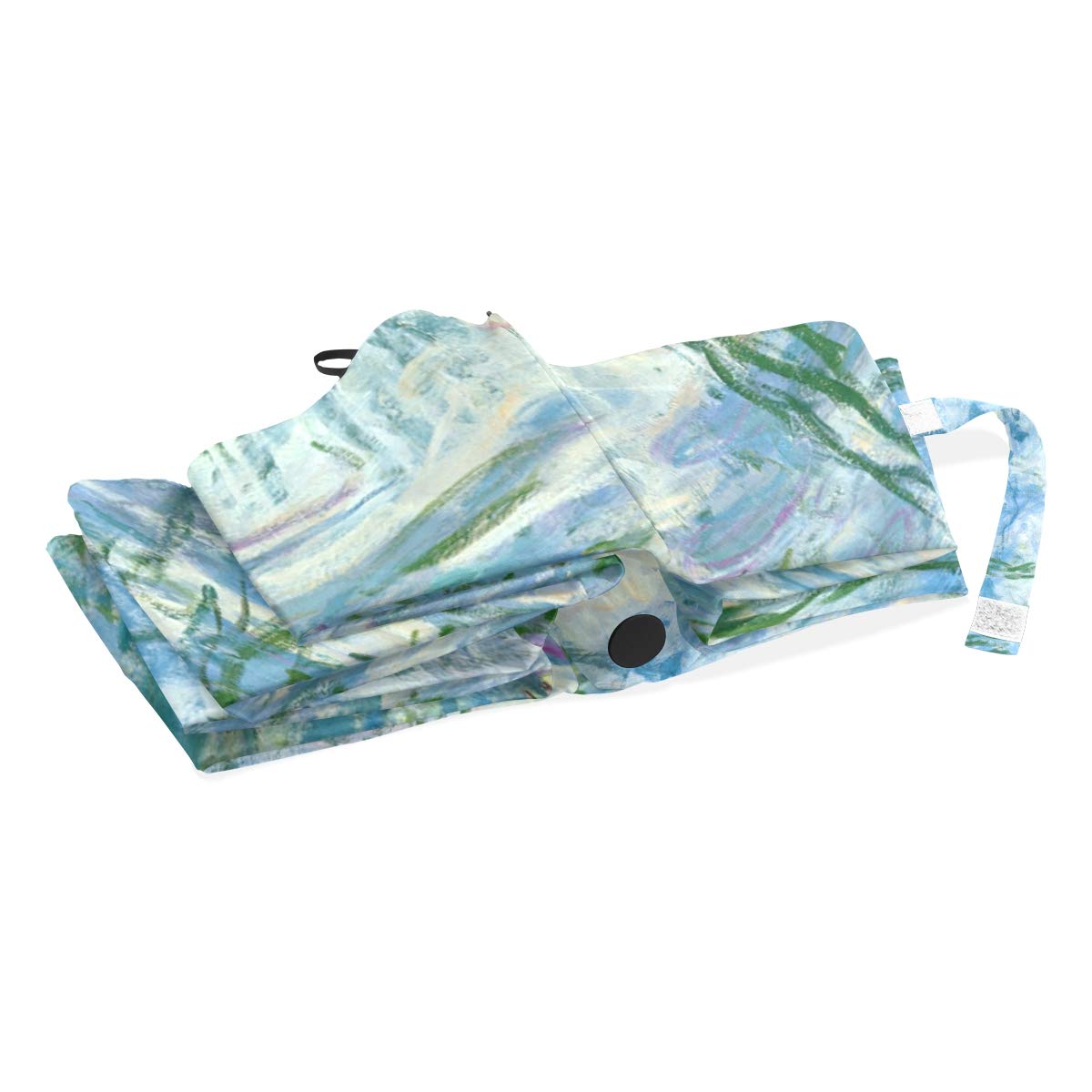 AHOMY Auto Open Close Umbrella, Water Lilies By Claude Monet Oil Paintings Flowers Folding Travel Umbrellas for Rain and Sun