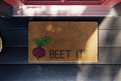 Avera Products | Beet It, Natural Coir Fiber Doormat, Anti-Slip PVC or Latex Mat Back | 29” x 17”