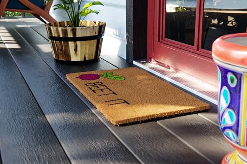 Avera Products | Beet It, Natural Coir Fiber Doormat, Anti-Slip PVC or Latex Mat Back | 29” x 17”