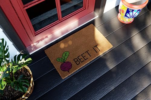 Avera Products | Beet It, Natural Coir Fiber Doormat, Anti-Slip PVC or Latex Mat Back | 29” x 17”