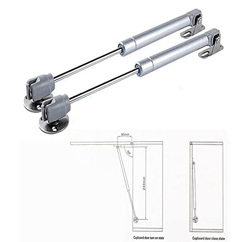 2Pcs 40N/8.8lb Gas Strut Lift Support Cabinet Door Lift Pneumatic Support(Silver)