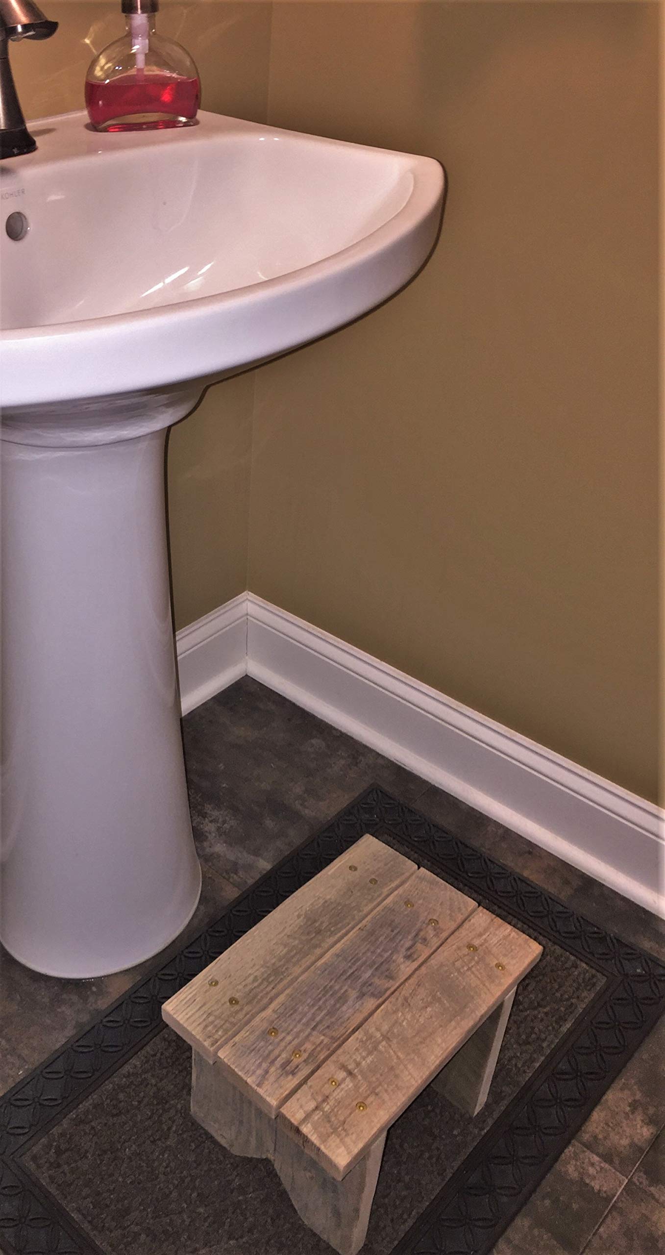 Classic Amish Reclaimed Wood Stool. Natural, Rustic, Solid. Versatile Home Decor Piece. Handmade in USA. Step/Sitting/Footstool/Plant Stand.