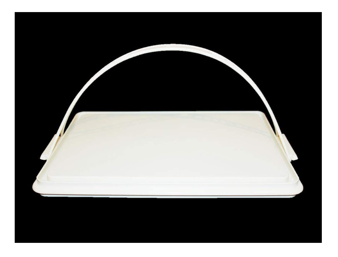 Tupperware Vintage Cake Taker Rectangle Almond Off White