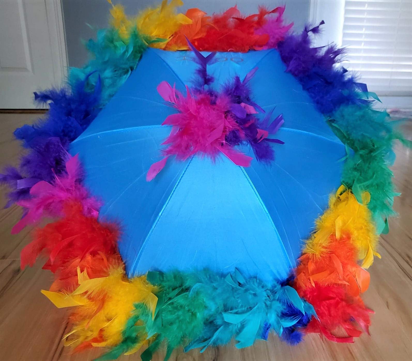 Custom Color New Orleans Second Line Umbrella Parasol- Choose UMBRELLA and FEATHER color- Birthday- Festival- Bachelorette Party- Mardi Gras