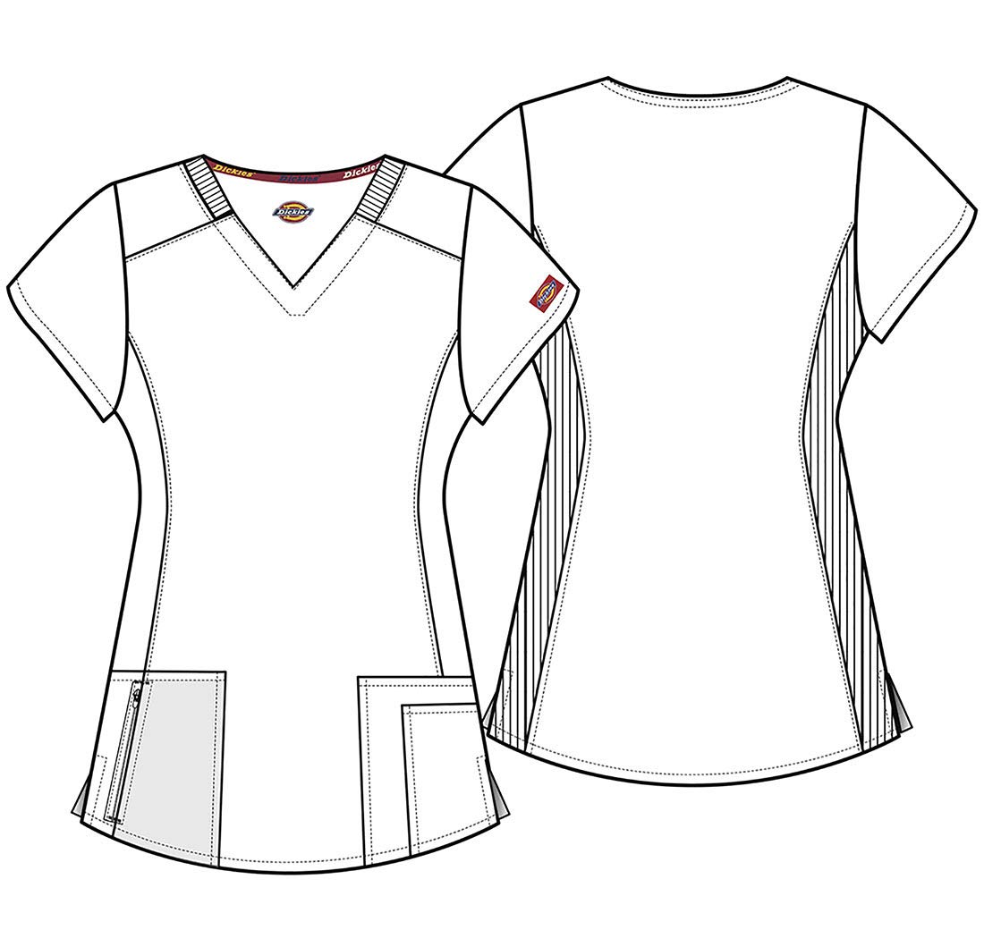 Dickies EDS Signature Women Scrubs Top V-Neck DK880, XS, Ciel