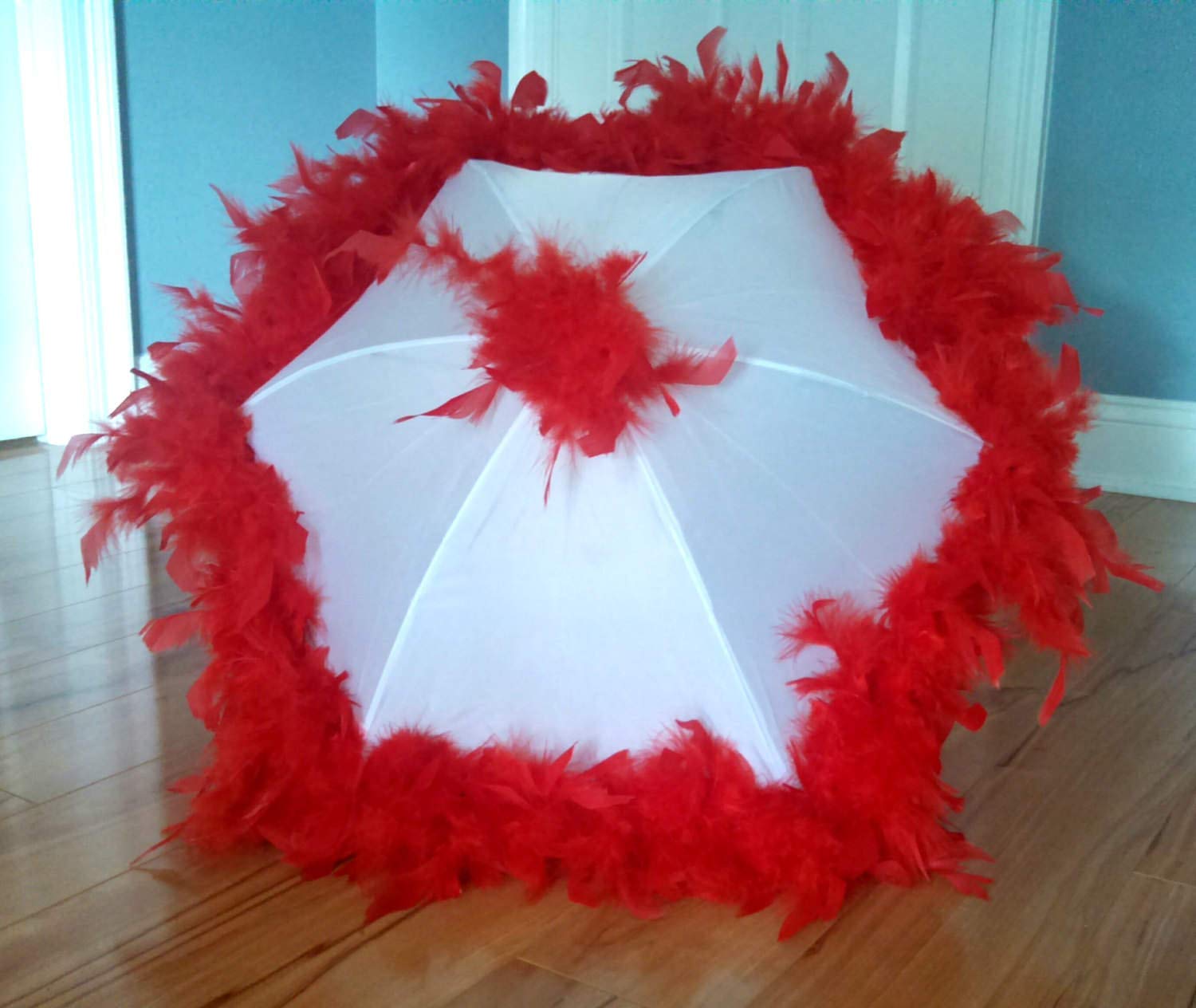 Custom Color New Orleans Second Line Umbrella Parasol- Choose UMBRELLA and FEATHER color- Birthday- Festival- Bachelorette Party- Mardi Gras