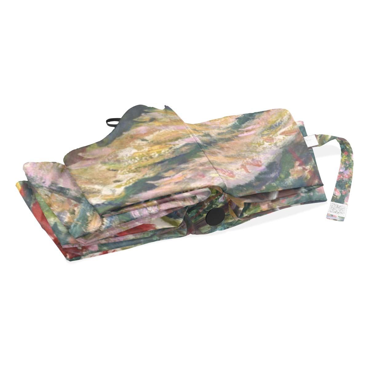 AHOMY Auto Open Close Umbrella, Flower Watercolor Monet Folding Travel Umbrellas for Rain and Sun