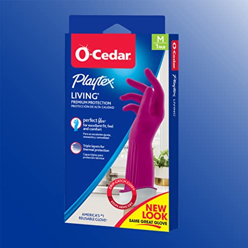 Playtex Living Reuseable Rubber Cleaning Gloves, Medium (Pack - 4)