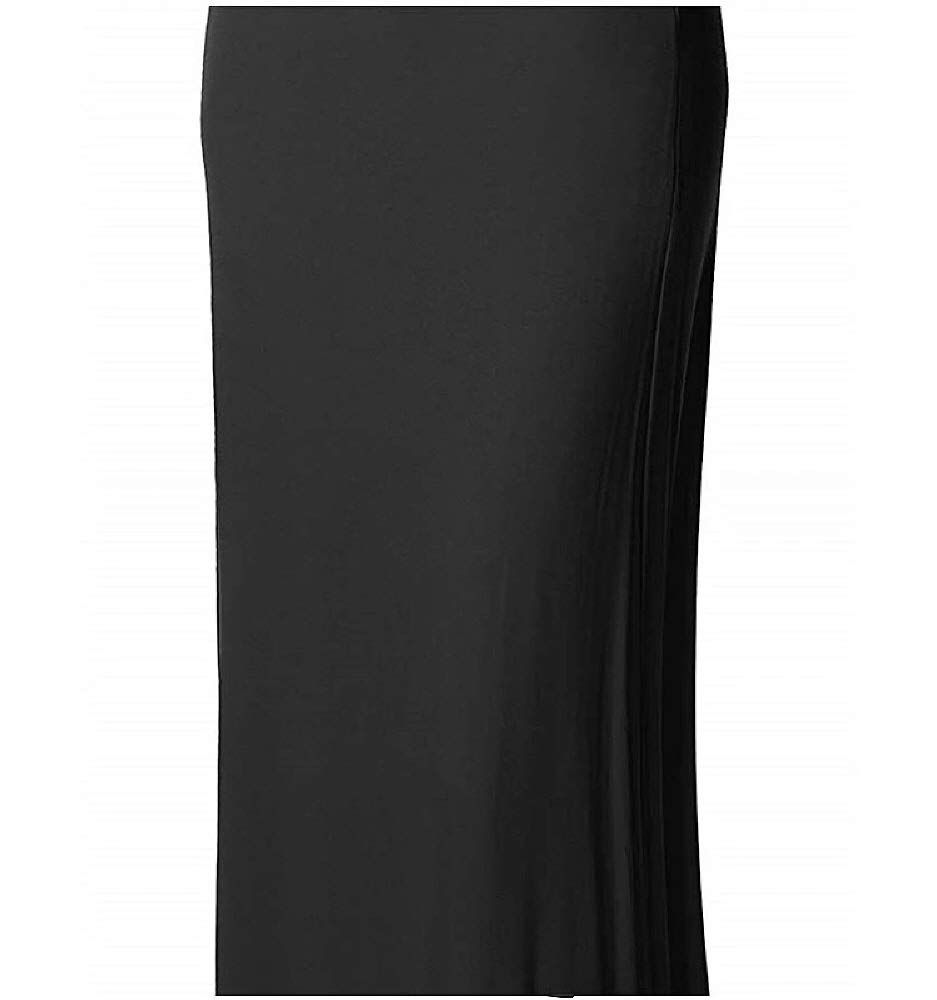 ShezPretty Women's Premium Fold Over High Waist Long Floor Length Maxi Skirt (Large, Black)