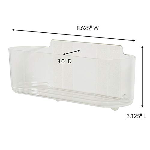 Command Under Sink Cabinet Caddy, Holds up to 7.5 lbs, 1-Caddy, 4-Strips, Organize Damage-Free & Large Caddy, Clear, with 4 Clear Indoor Strips, Organize Damage-Free