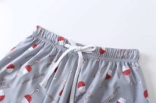 HONG HUI Women's Capri Pajama Sets Plus Size Sleepwear Top with Capri Pants 2 Piece Sleep Set