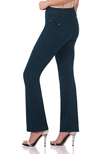 Rekucci Women's Secret Figure Premium Denim Bootcut Pull-On Jean in Colors (8, Navy)