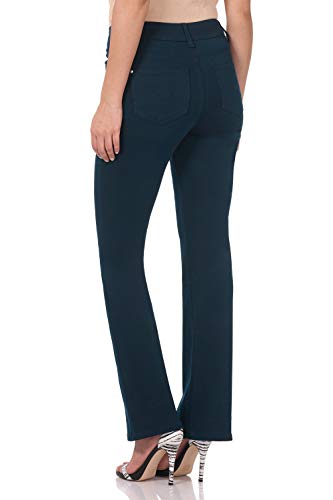 Rekucci Women's Secret Figure Premium Denim Bootcut Pull-On Jean in Colors (8, Navy)