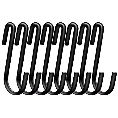 30 Pack ESFUN Heavy Duty S Hooks Black S Shaped Hooks Hanging Hangers Pan Pot Holder Rack Hooks for Kitchenware Spoons Pans Pots Utensils Clothes Bags Towels Plants