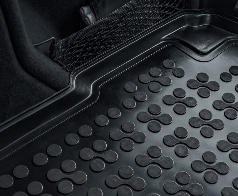 REZAW-PLAST Premium Trunk Mat Compatible with 2017-2024 Volvo S90 Cargo Mat/Sedan/All Weather Rear Rubber Floor Mat, Custom Fit, Tailored, Odorless, Car Accessories Black