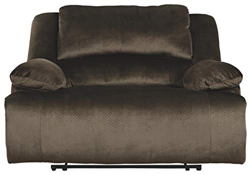 Signature Design by Ashley Clonmel Microfiber Power Zero Wall Wide Seat Adjustable Recliner, Brown