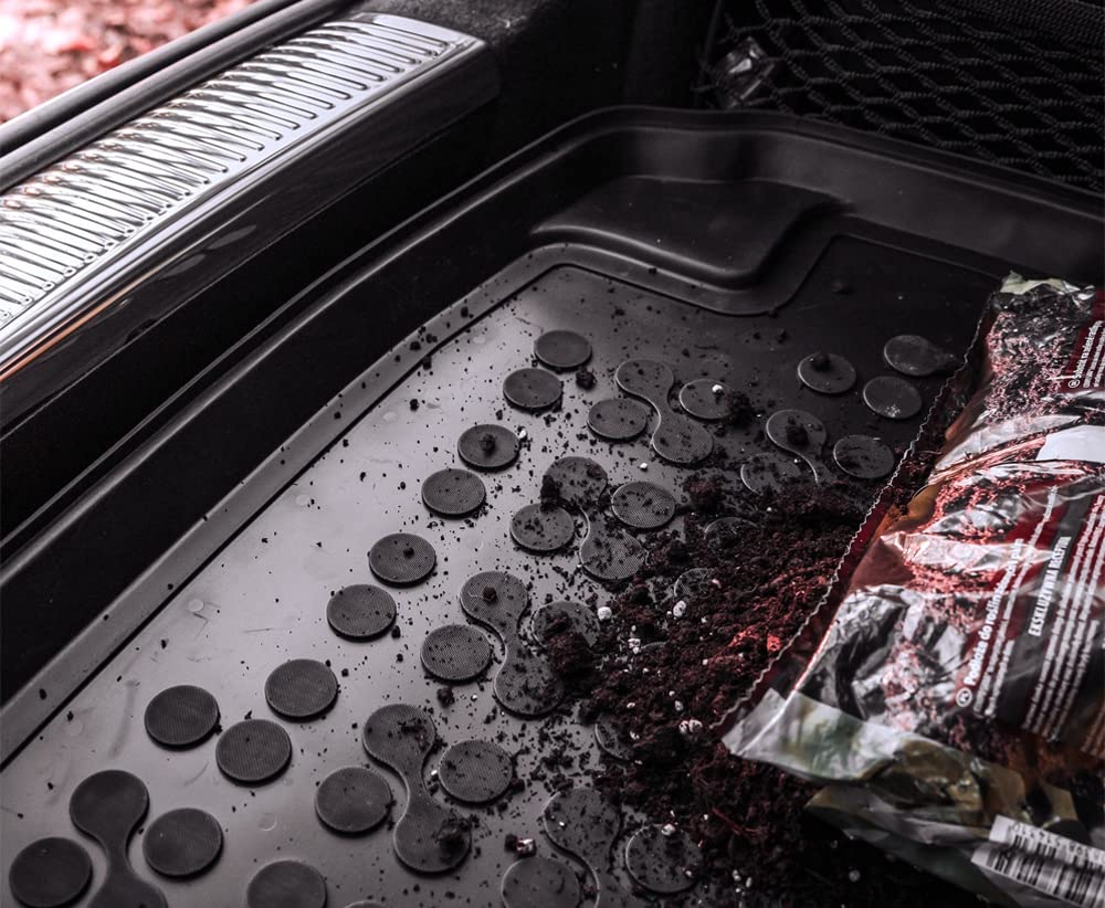 REZAW-PLAST Premium Trunk Mat Compatible with 2017-2024 Volvo S90 Cargo Mat/Sedan/All Weather Rear Rubber Floor Mat, Custom Fit, Tailored, Odorless, Car Accessories Black