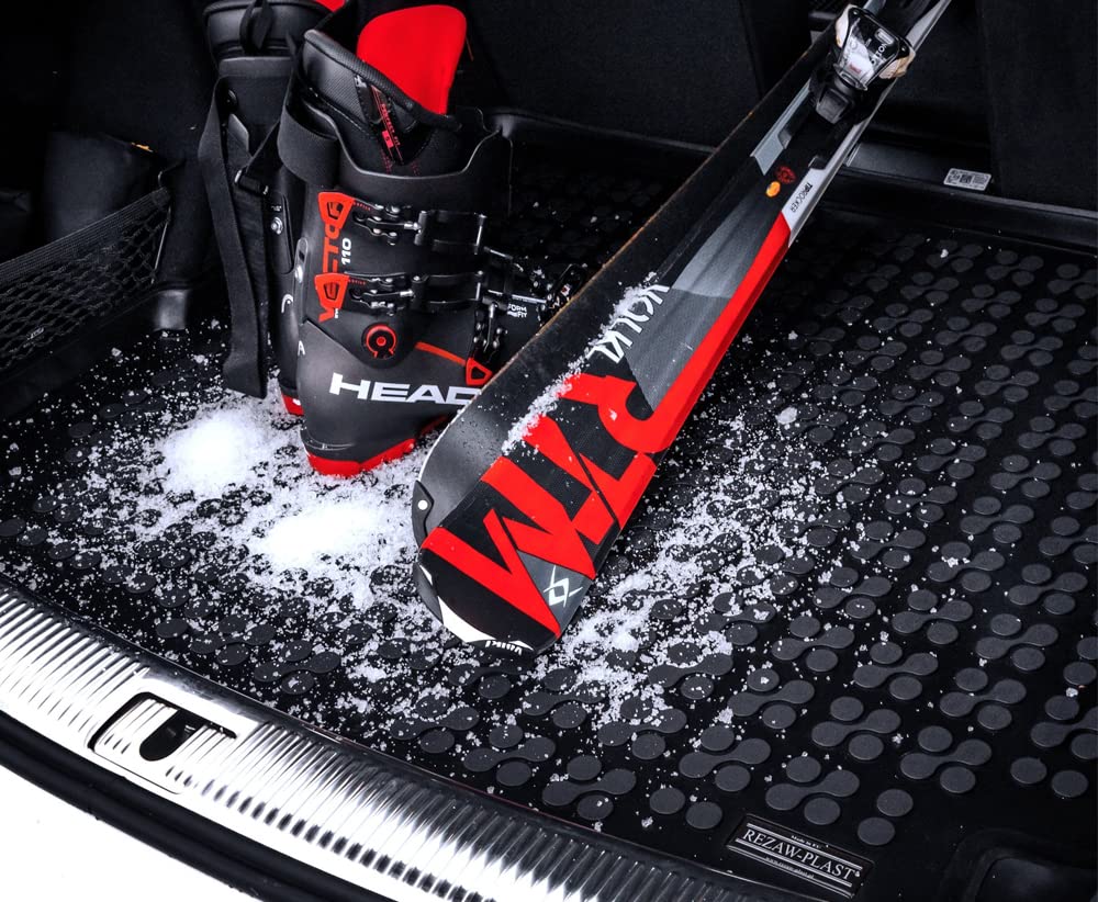 REZAW-PLAST Premium Trunk Mat Compatible with 2017-2024 Volvo S90 Cargo Mat/Sedan/All Weather Rear Rubber Floor Mat, Custom Fit, Tailored, Odorless, Car Accessories Black