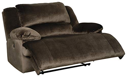 Signature Design by Ashley Clonmel Microfiber Power Zero Wall Wide Seat Adjustable Recliner, Brown
