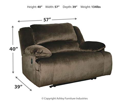 Signature Design by Ashley Clonmel Microfiber Power Zero Wall Wide Seat Adjustable Recliner, Brown