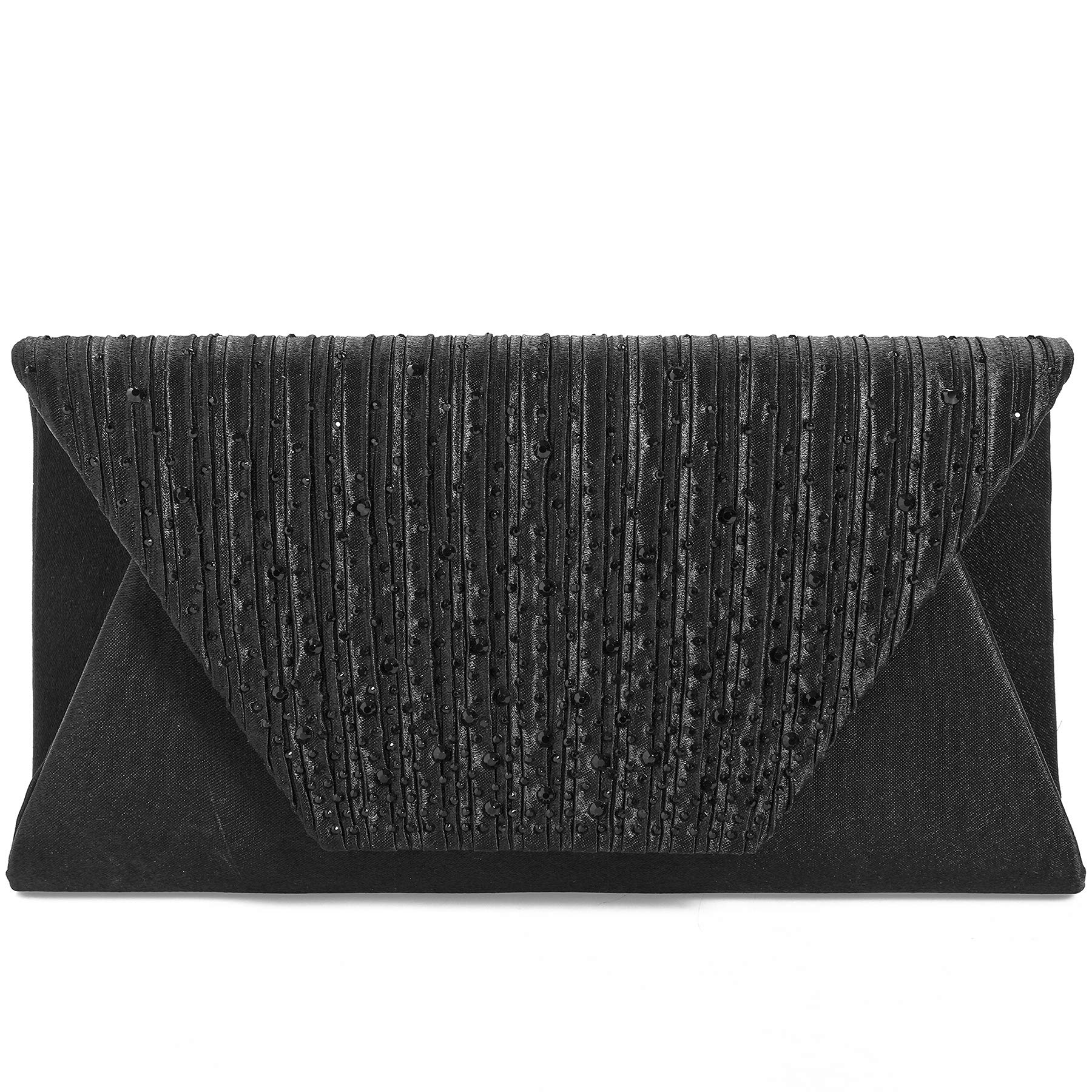 Mihawk Purse and Handbags for Women Shoulder Crossbody Bags Evening Envelope Party Bridal Clutch Purse(Black)
