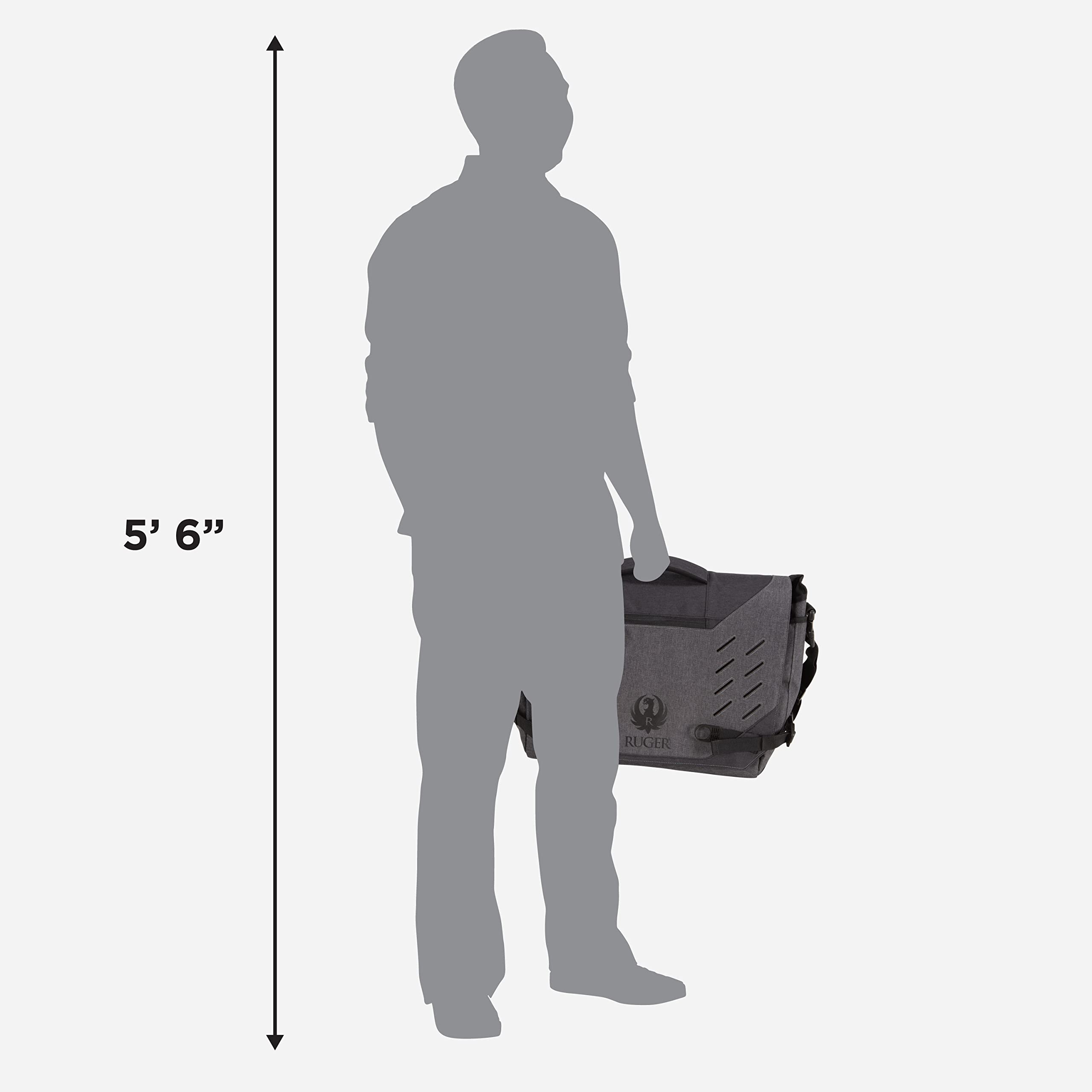 Allen Company Messenger Bag and Backpack with Laptop and Concealed Carry Pocket, Gray/Black