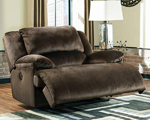 Signature Design by Ashley Clonmel Microfiber Power Zero Wall Wide Seat Adjustable Recliner, Brown