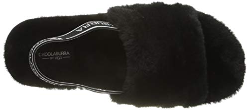 Koolaburra by UGG Unisex-Child K FUZZ'N Sandal, Black, 2 Little Kid